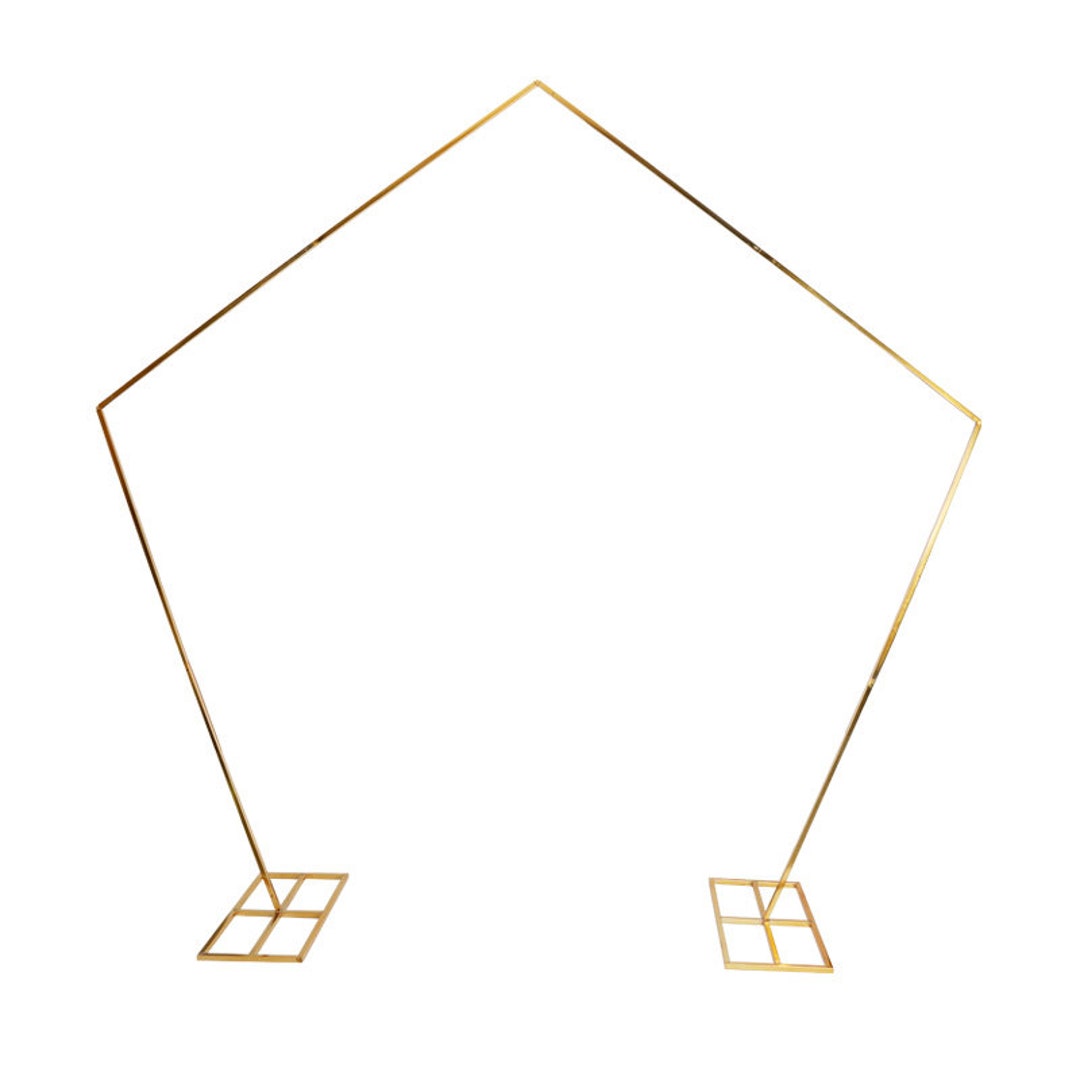 Large Gold Plated Metal Pentagon Arch: Wedding Backdrop (8.2 X 8.2 Ft ...