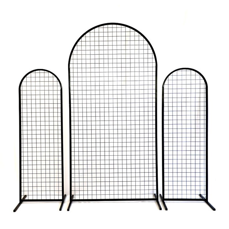 Black/gold/white Semi Circle Rectangular Mesh Arch for Flower | Etsy