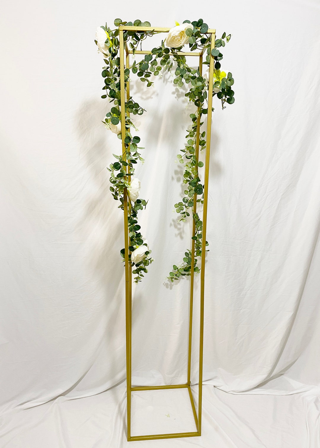 Wedding 80x16x16 Super Tall Gold Metal Frame Flower Stand Plinth for ...