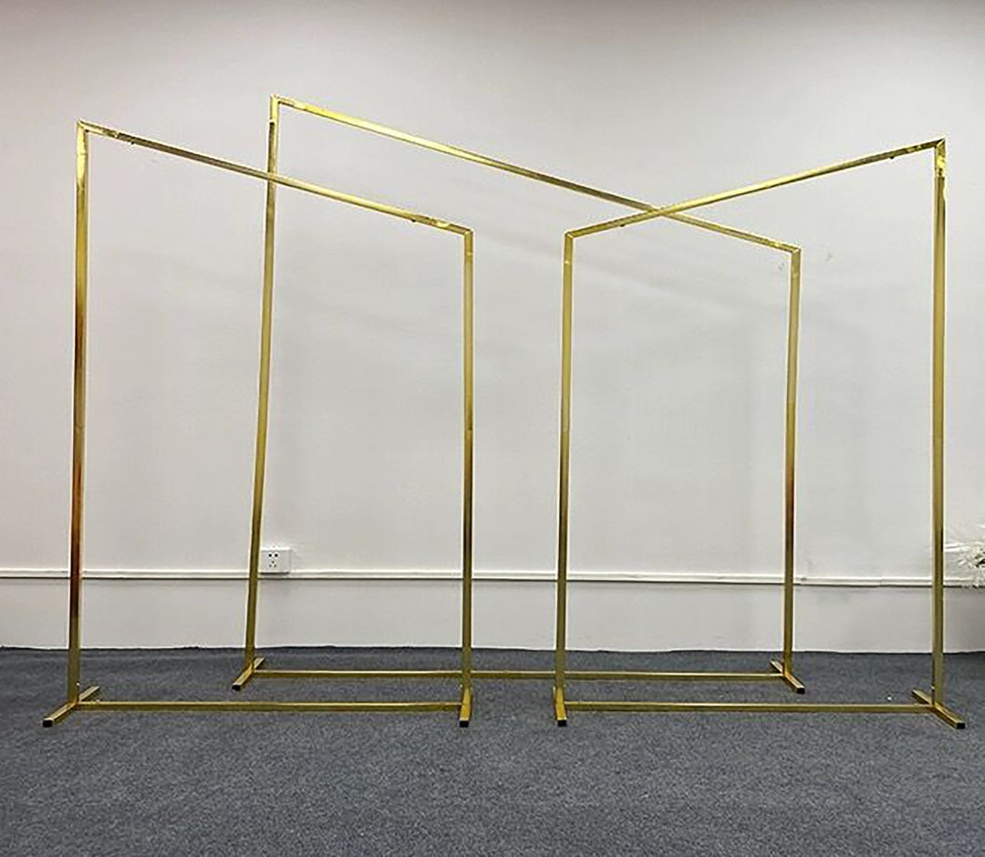 3pcs Shiny Gold Geometric Bevel Frame Wedding Background Decoration ...