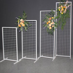 Tall Gold/white Rectangular Mesh Arch for Flower Arrangement Birthday ...