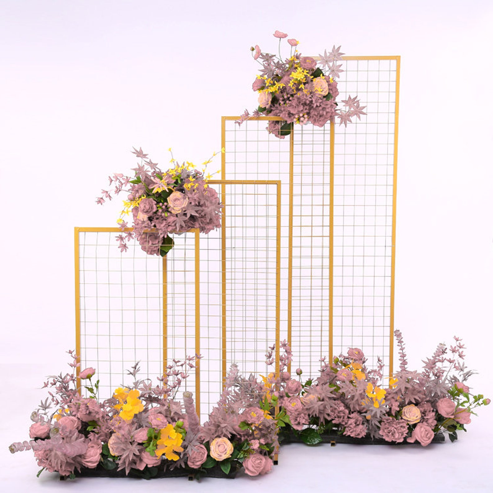 Tall Gold/white Rectangular Mesh Arch for Flower Arrangement - Etsy