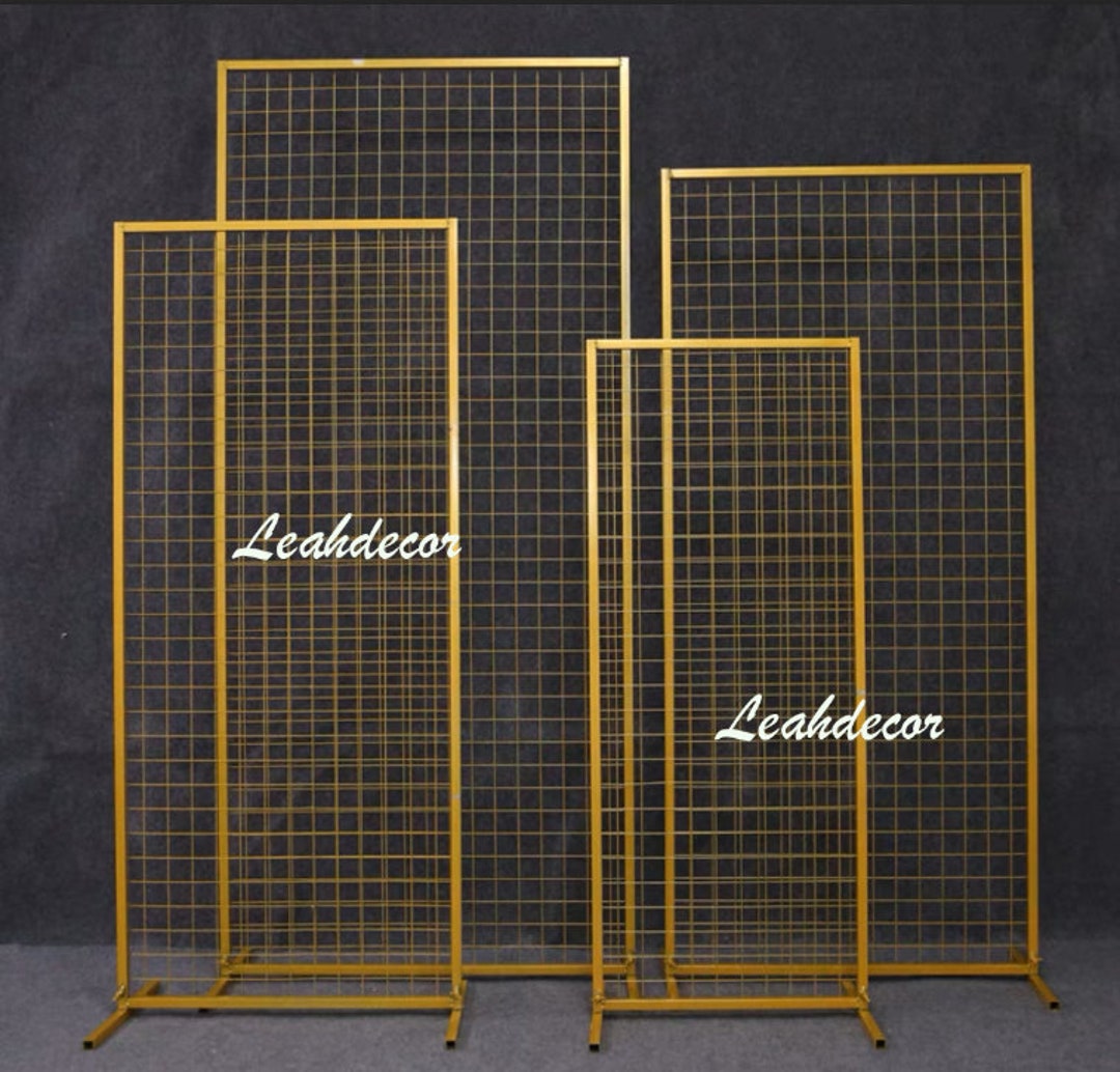 Geometric Grid Wedding Backdrop: Iron Flower Stand Party Decor (4pcs ...