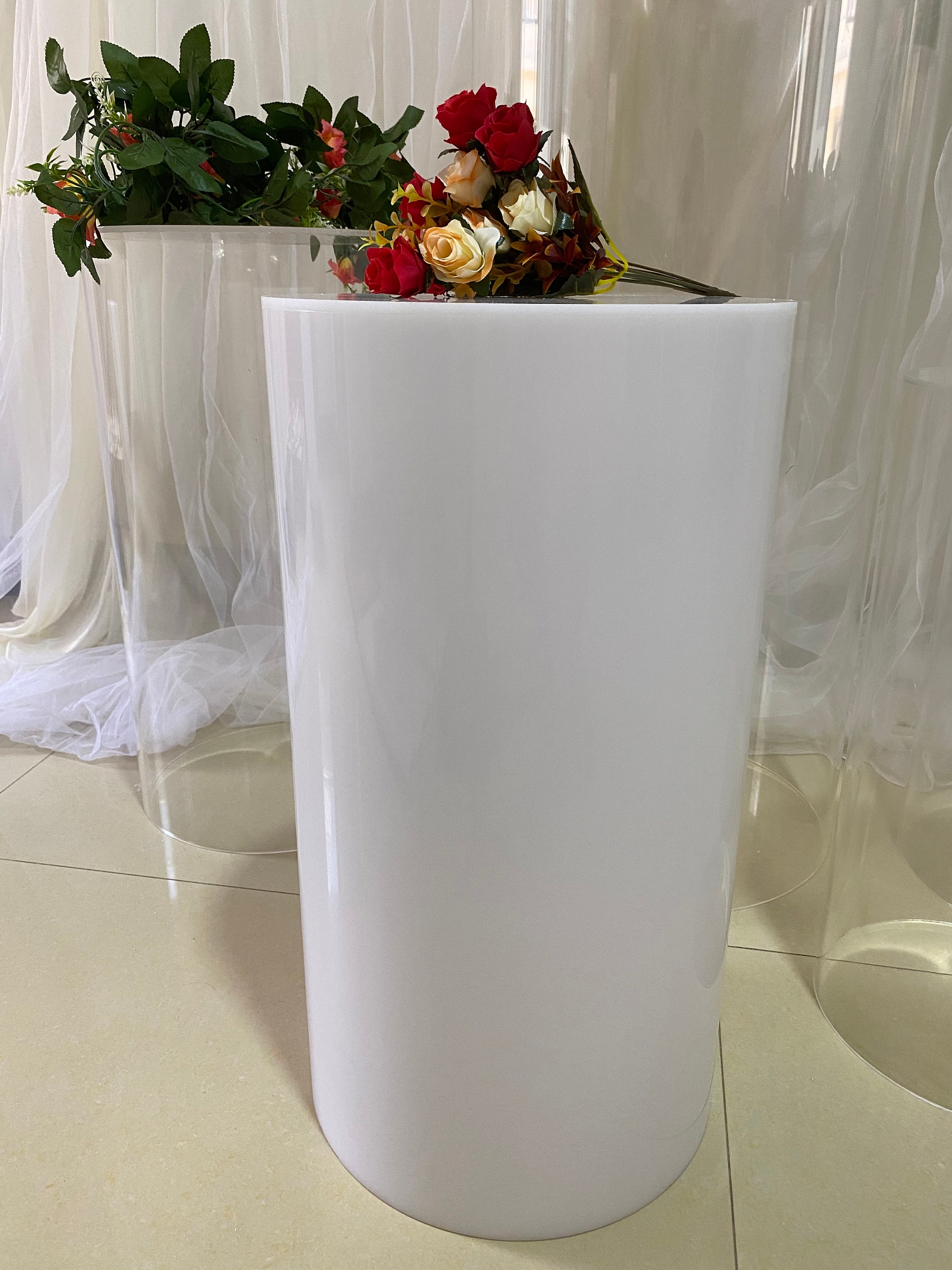 Acrylic Cylinders Pedestal Decor Stand Round Pillars Plinth | Etsy