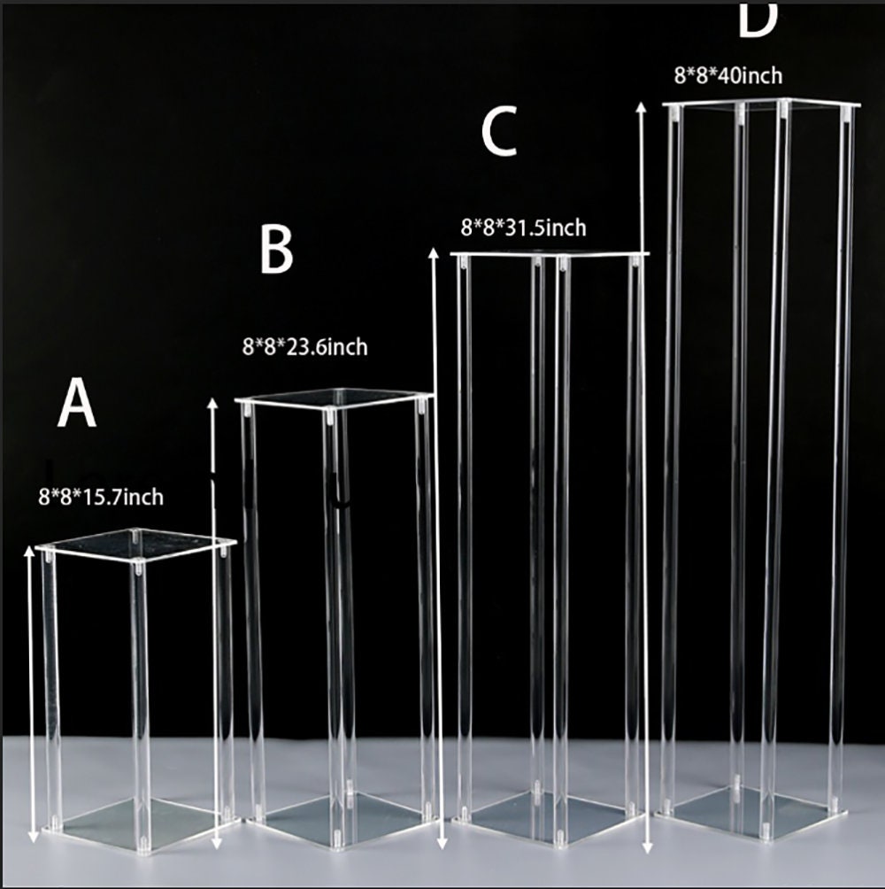 Tall Acrylic Flower Stand Vase Set for Wedding Party Desktop Decoration ...