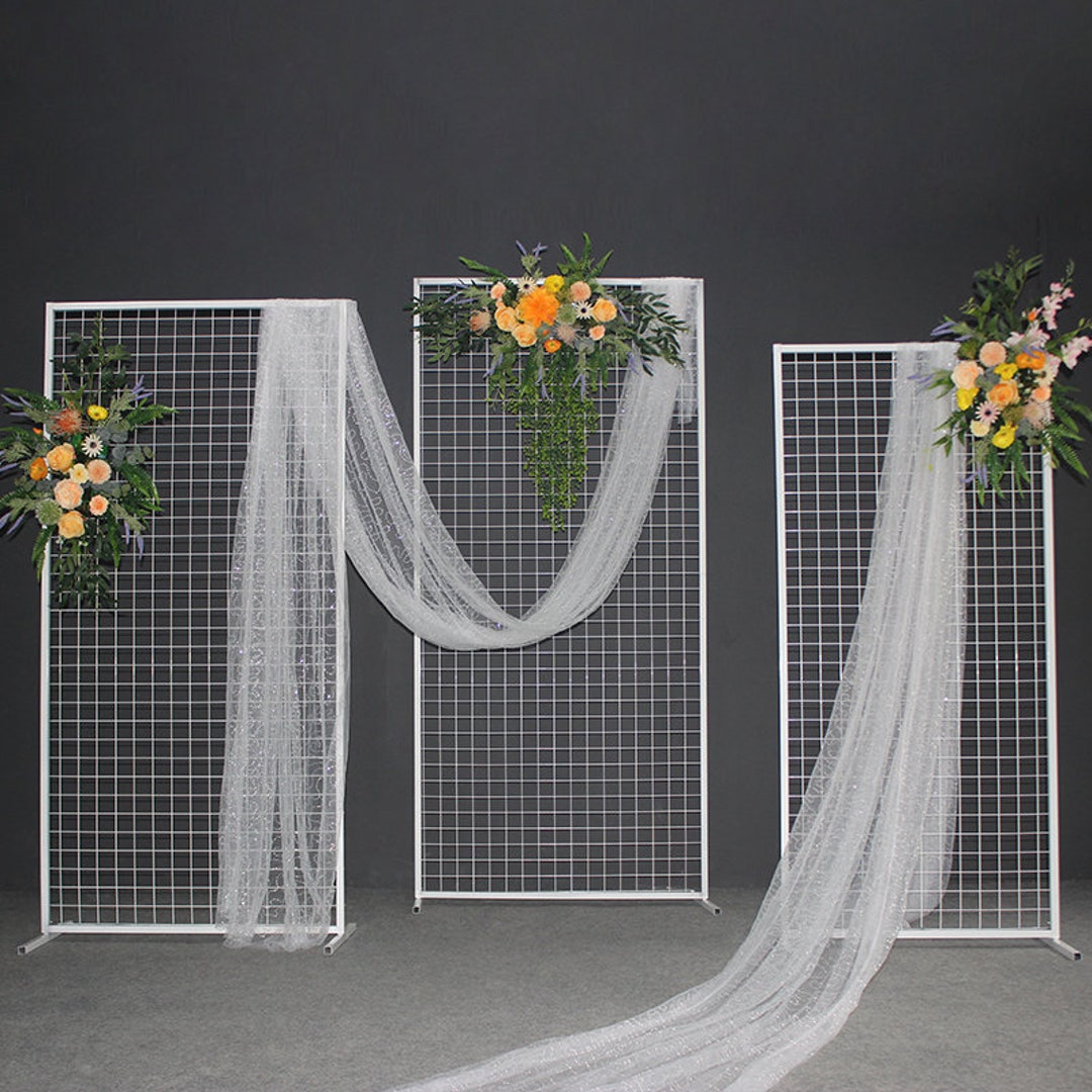 White Rectangular Mesh Arch for Flower Arrangement Balloon Garland ...