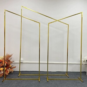 3pcs Shiny Gold Geometric Bevel Frame Wedding Background Decoration ...