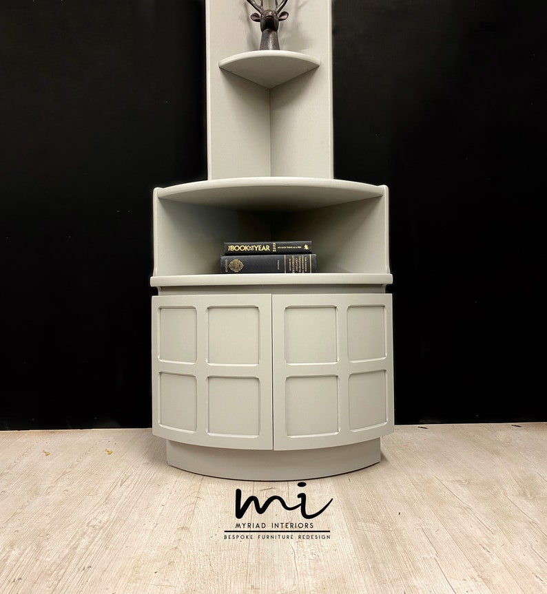 Nathan Mid Century Modern Corner Unit Hand Painted Pale Grey - Etsy UK