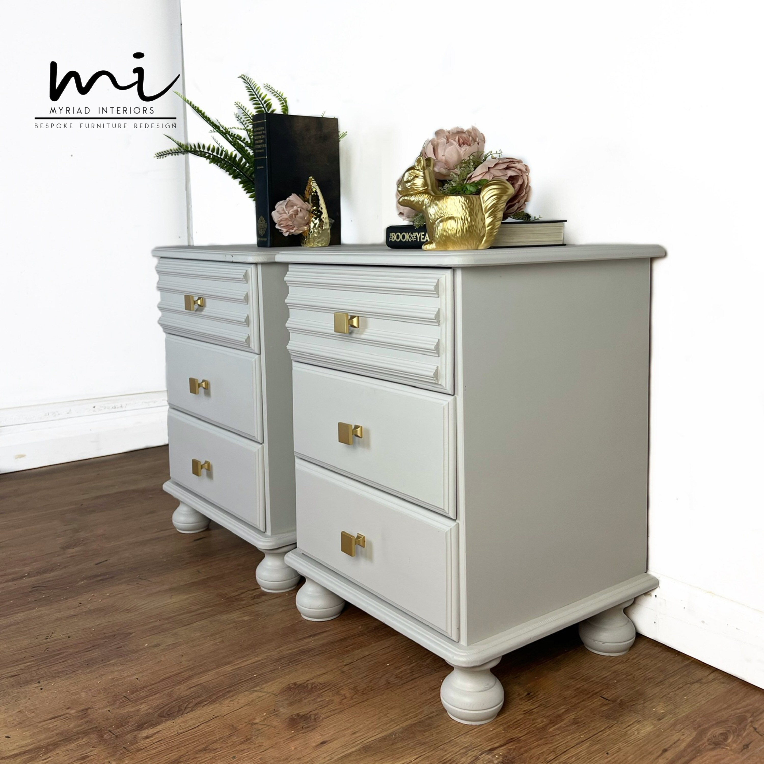 Neutral Pine Bedside Tables Greige Pale Mushroom Night - Etsy UK