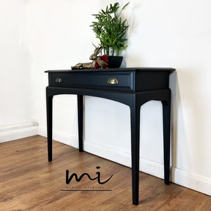 SOLD Refurbished Vintage Stag Console Table, Black, Antique Brass ...