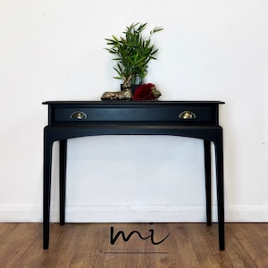SOLD Refurbished Vintage Stag Console Table, Black, Antique Brass ...