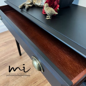 SOLD Refurbished Vintage Stag Console Table, Black, Antique Brass ...