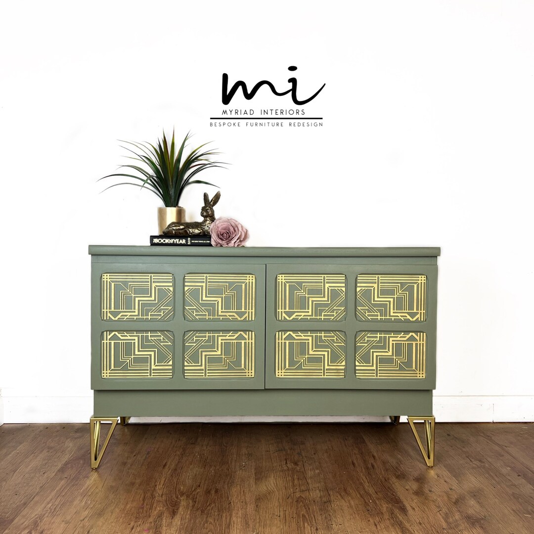SOLD Commissions Available Refurbished Nathan Sideboard, Olive Green ...