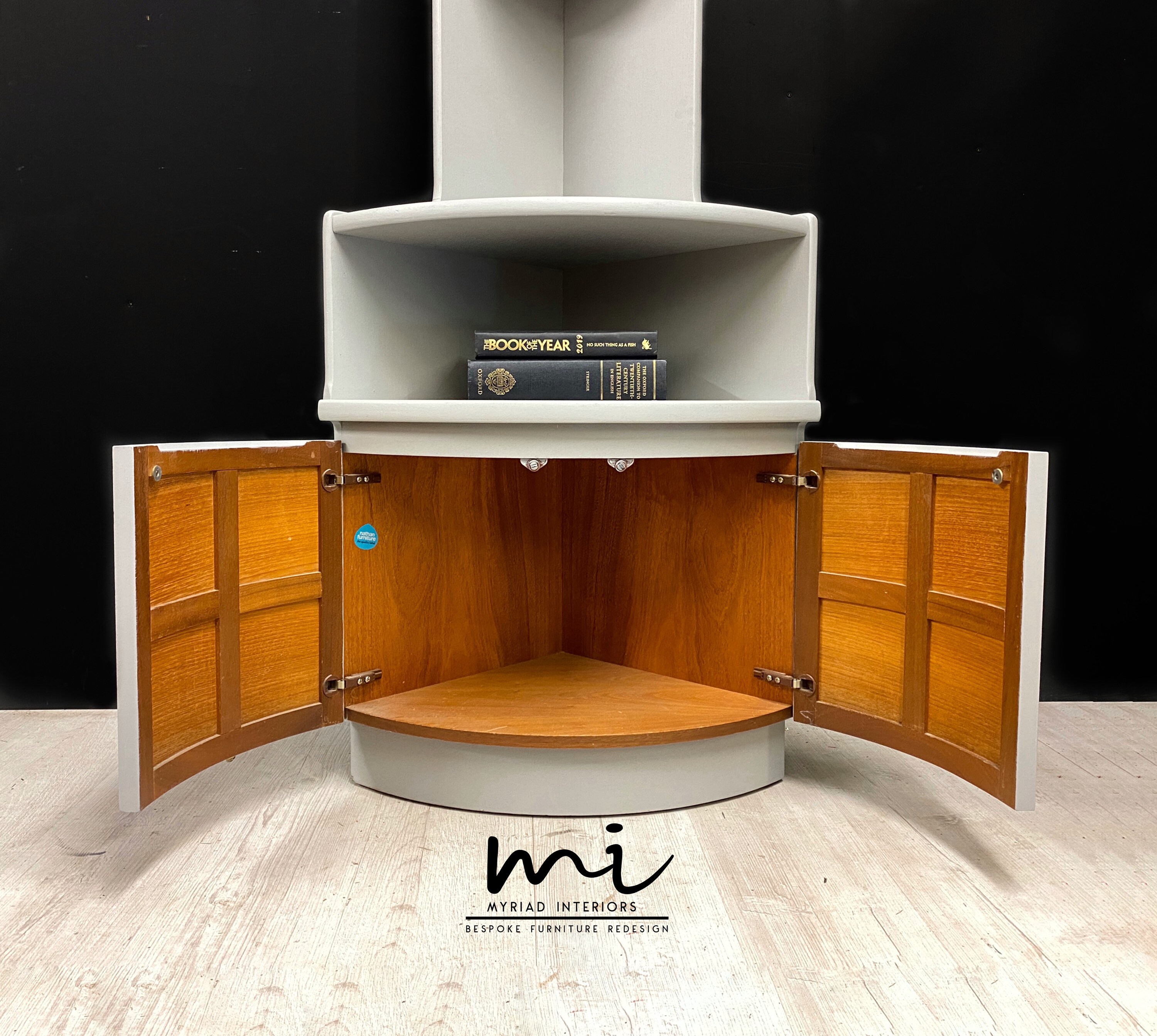 PAINTED TO ORDER Nathan Mid Century Modern Corner Unit - Hand Painted ...