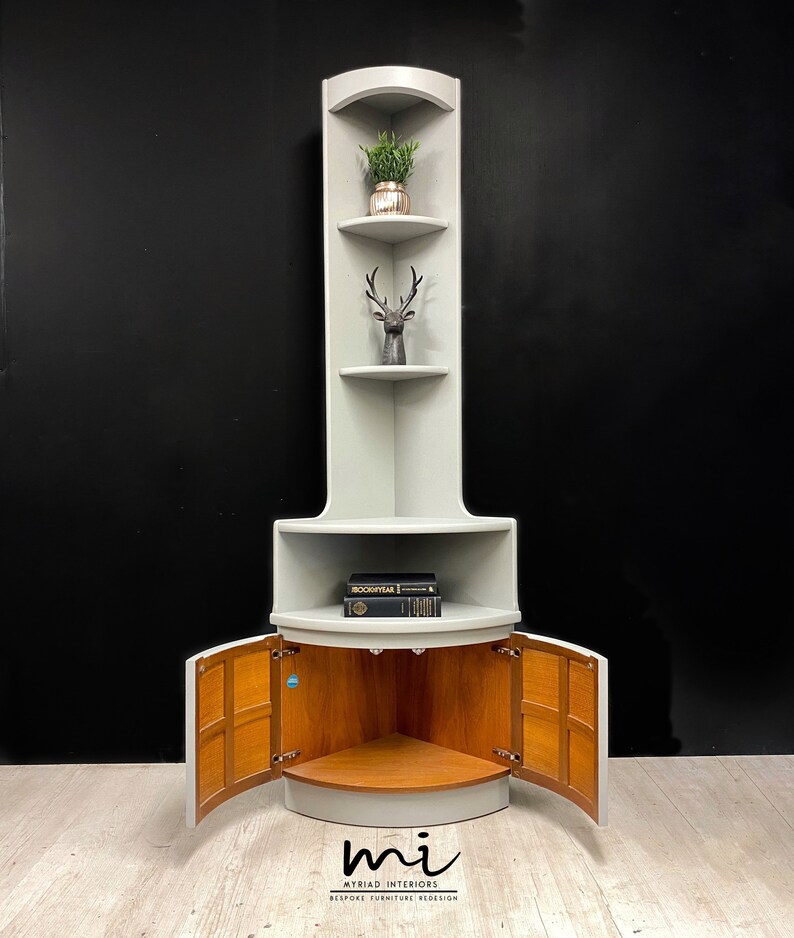 Nathan Mid Century Modern Corner Unit Hand Painted Pale Grey - Etsy UK