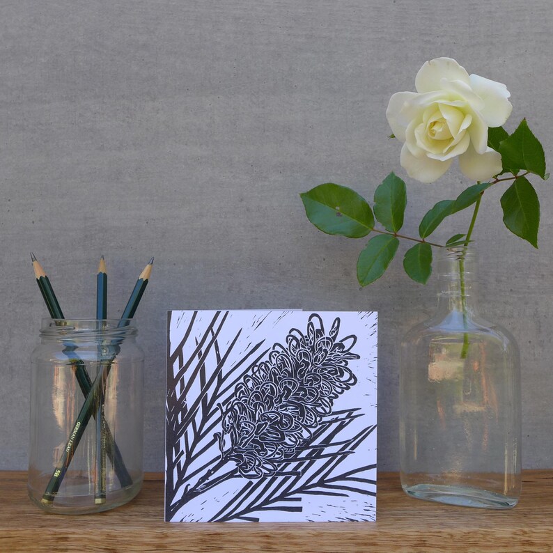 Grevillea II, Australian Native, Square Greeting Card, All Occasion ...