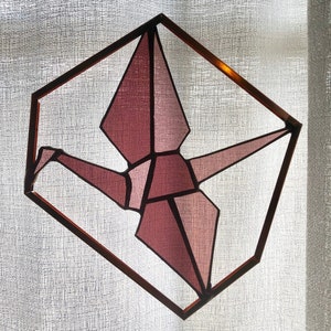 Custom Stained Glass Origami Crane Design - Etsy