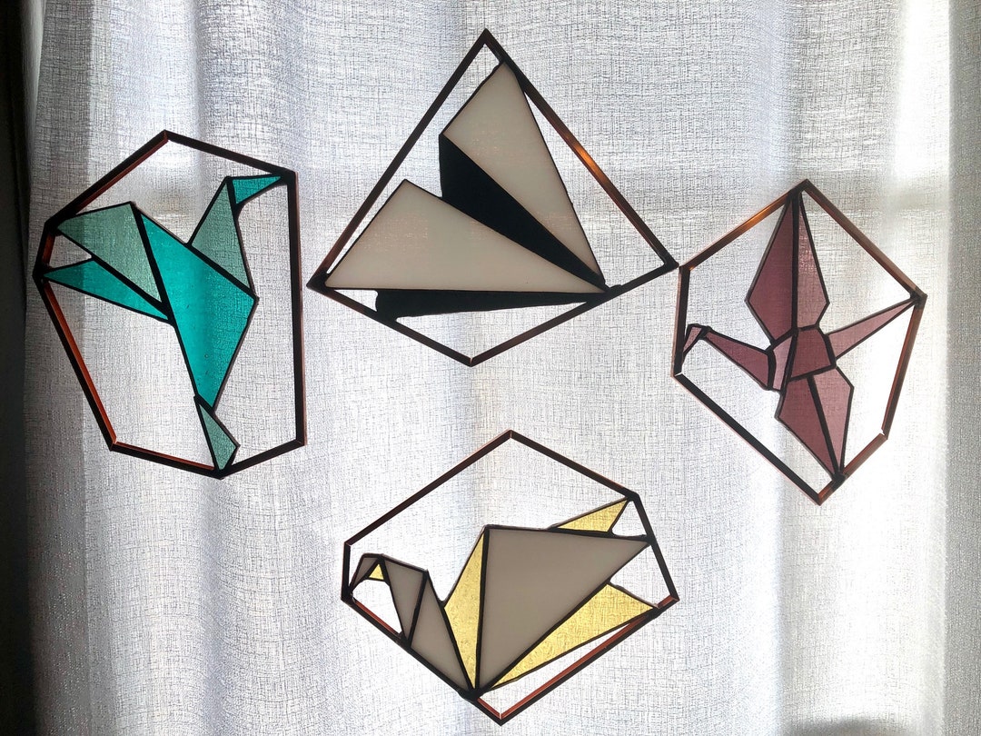 Custom Stained Glass Flying Origami Series - Etsy