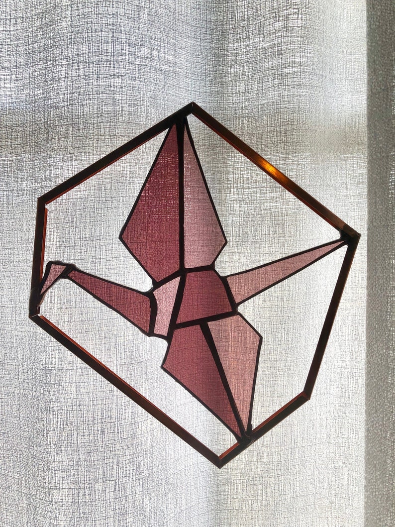 Custom Stained Glass Origami Crane Design - Etsy