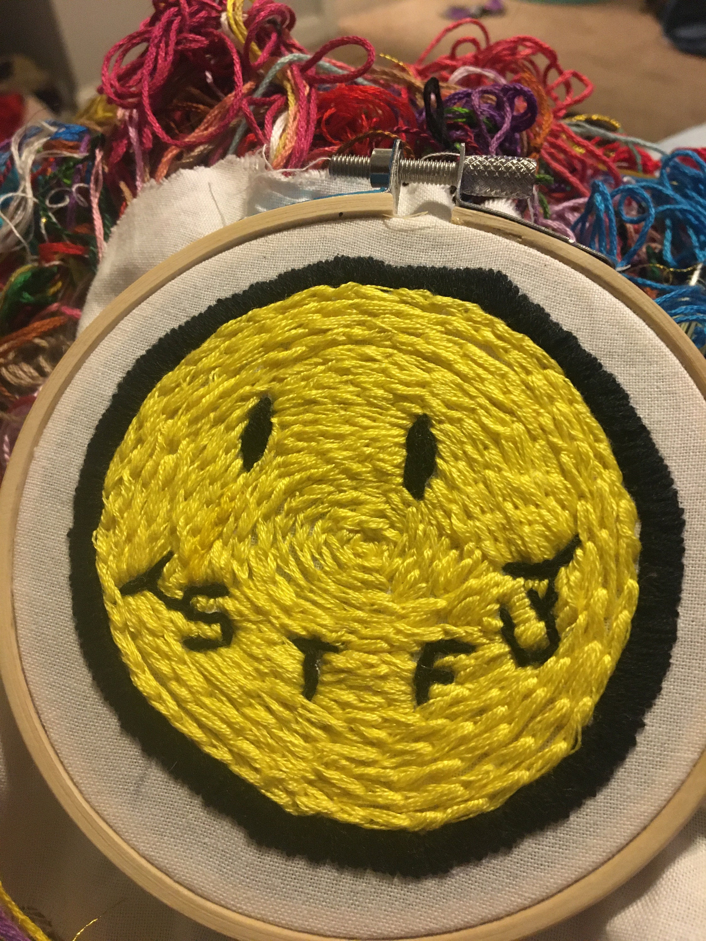 Smiley Face STFU Embroidery Patch - Etsy