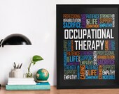 Occupational Therapy Words Poster Occupational Therapy Gift | Etsy