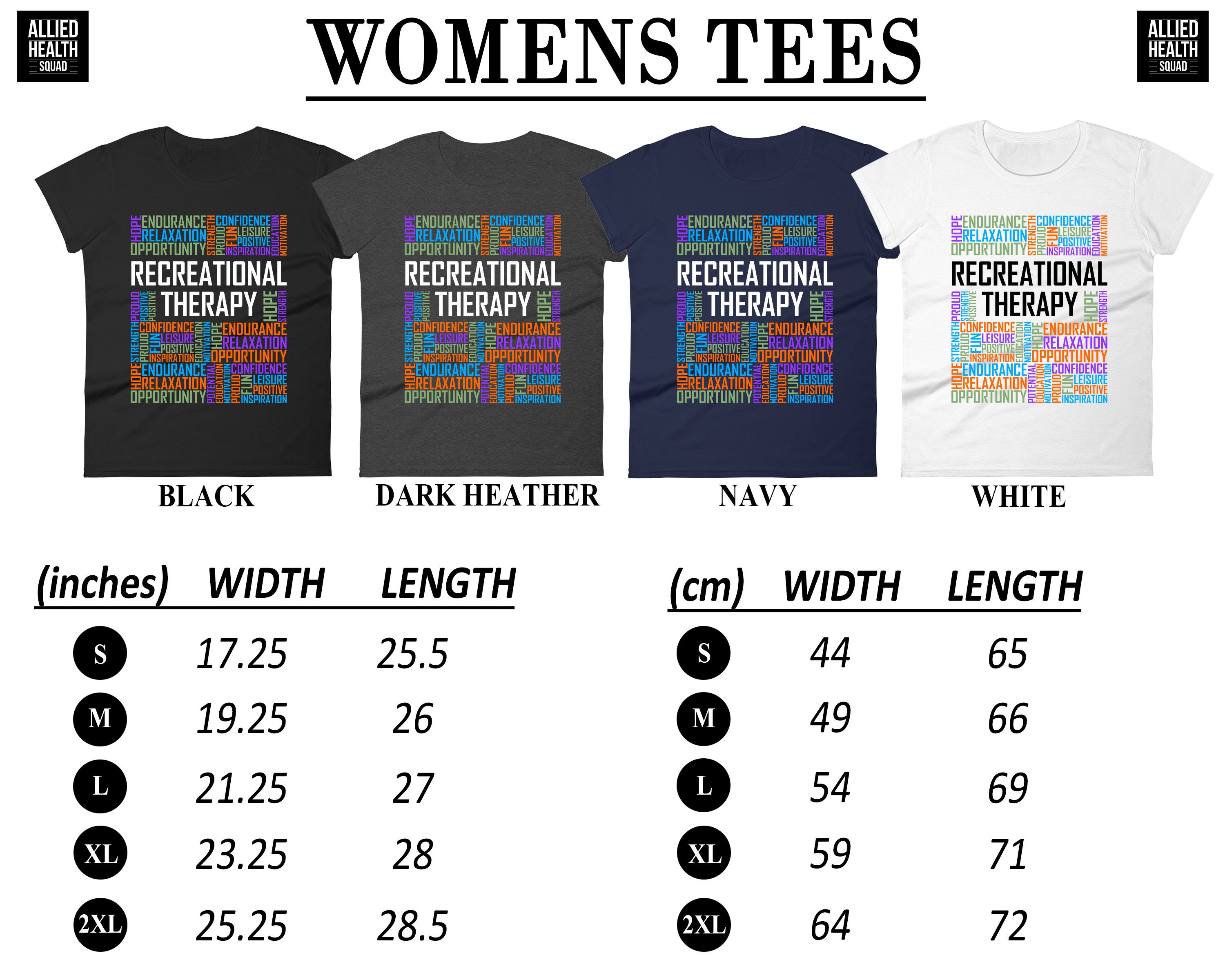 Recreational Therapy Shirt Recreational Therapist Words RT | Etsy