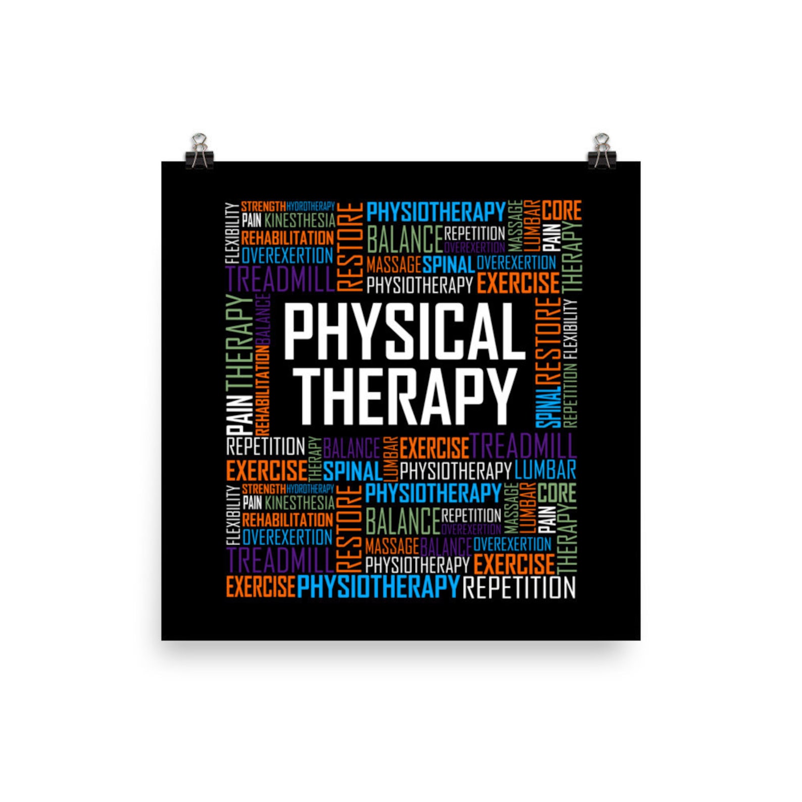Physical Therapy Poster PT Words Canvas Physical Therapist | Etsy