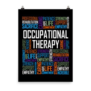 Occupational Therapy Words Poster, Occupational Therapy Gift, OT Gift ...