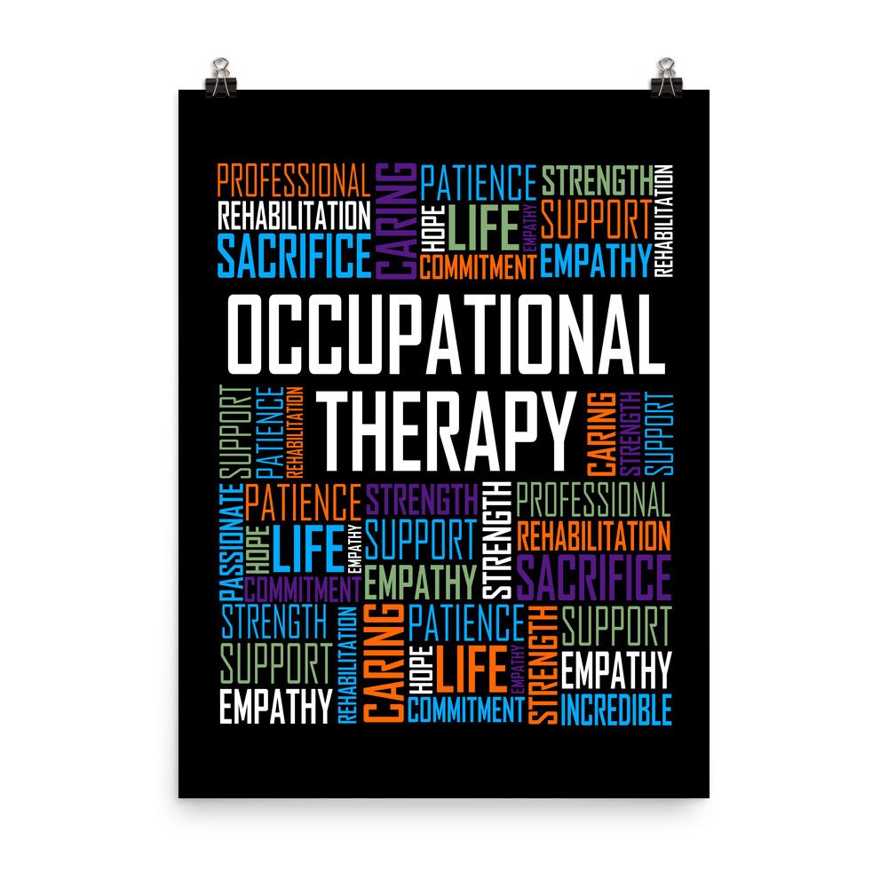 Occupational Therapy Words Poster Occupational Therapy Gift | Etsy