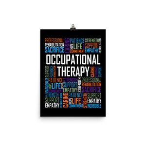 Occupational Therapy Words Poster, Occupational Therapy Gift, OT Gift ...