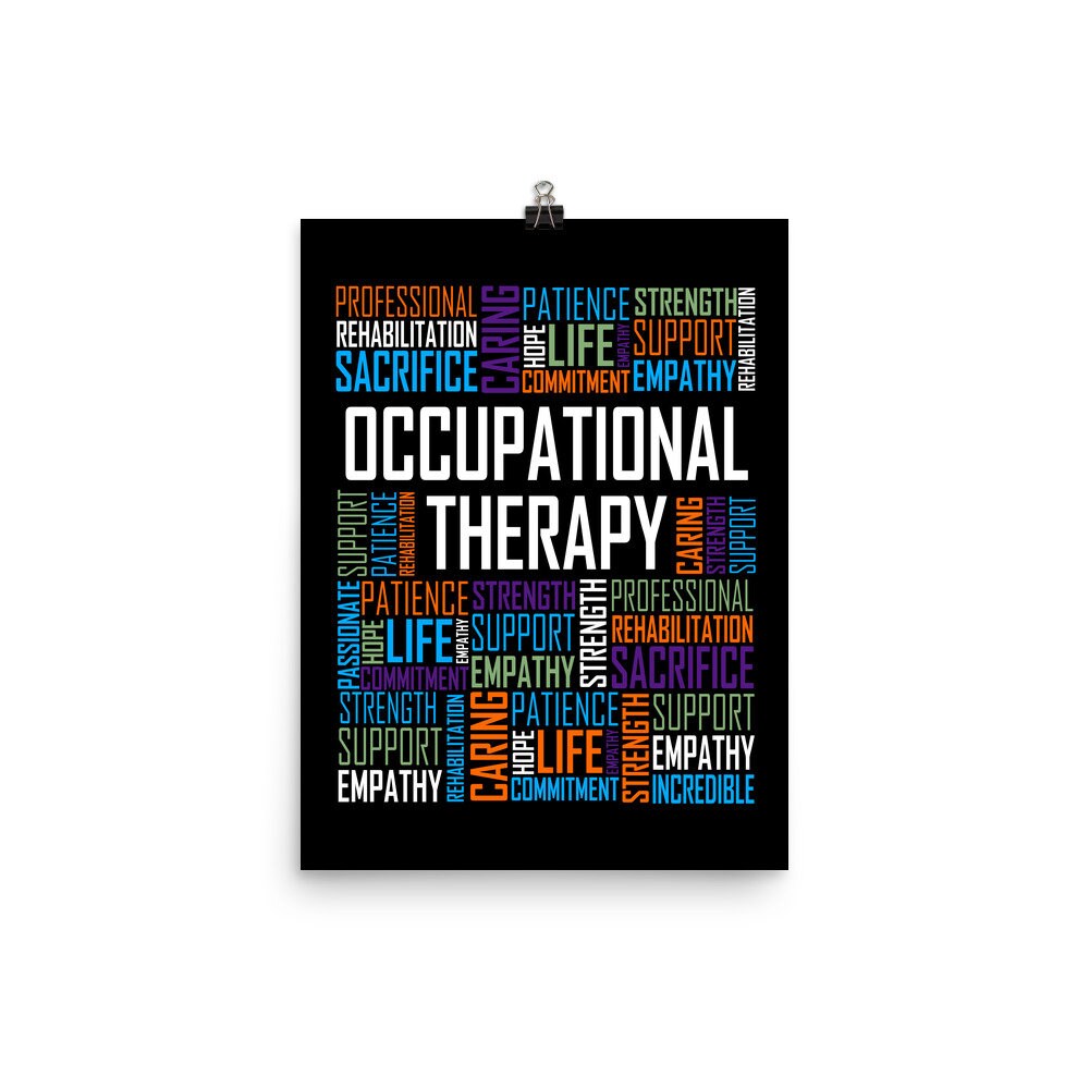 Occupational Therapy Words Poster Occupational Therapy Gift | Etsy