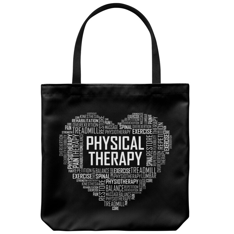 Physical Therapy Black Tote Bag, PT Heart, Physical Therapy Month ...