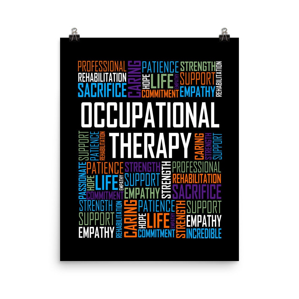 Occupational Therapy Words Poster Occupational Therapy Gift | Etsy