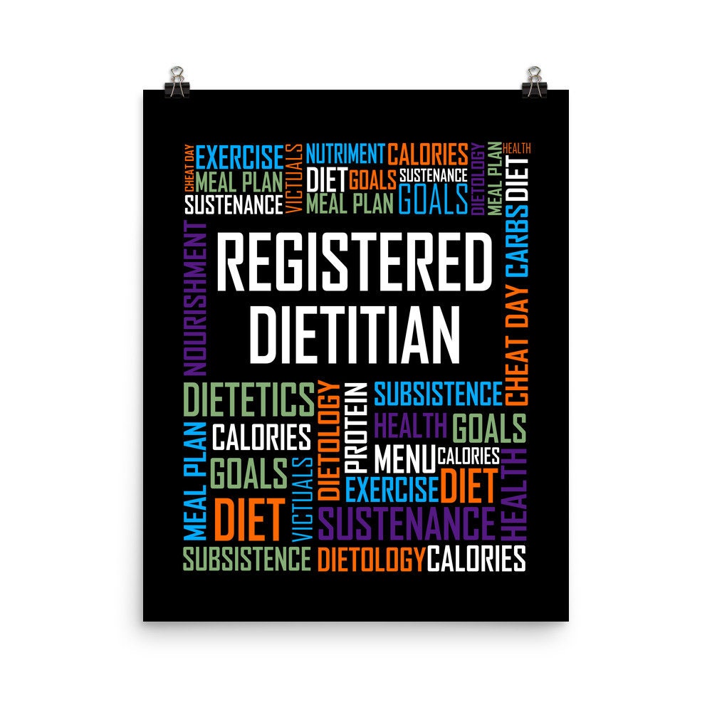 Registered Dietitian Words Poster Dietitian Poster | Etsy