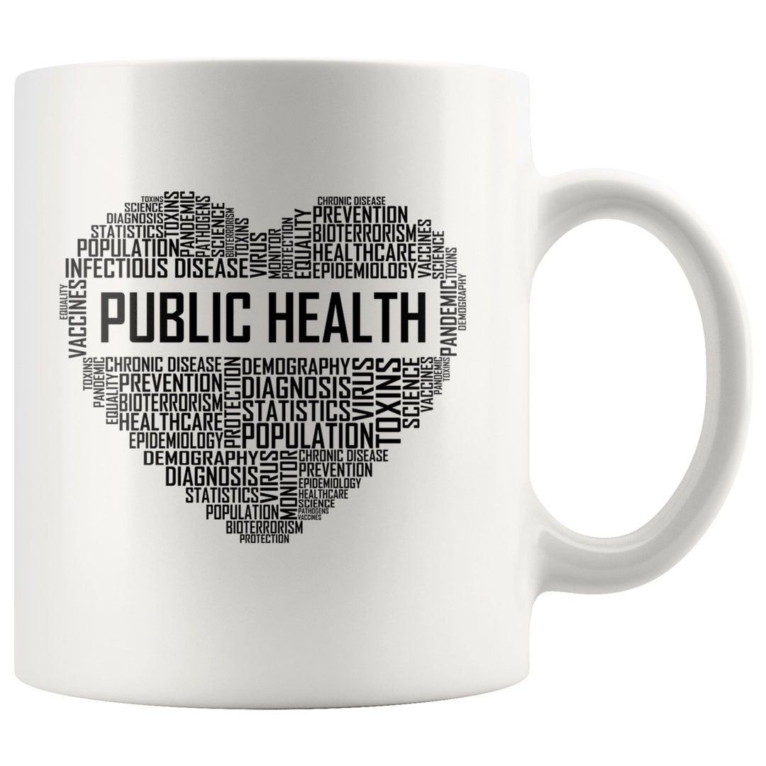 Public Health Mug, Public Health Heart White Mug, Essential Worker Gift ...