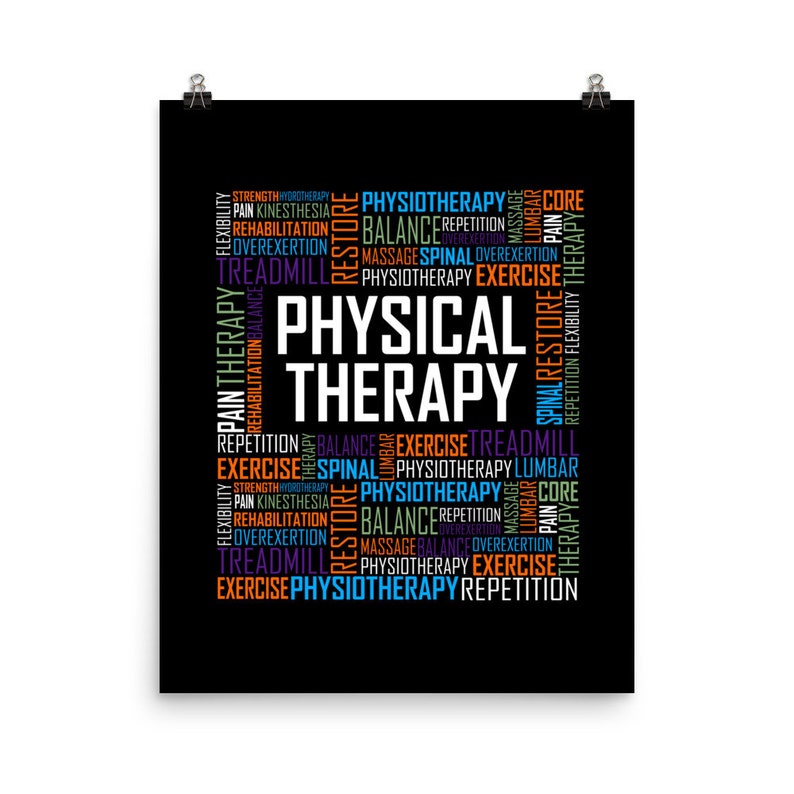 Physical Therapy Poster PT Words Canvas Physical Therapist - Etsy
