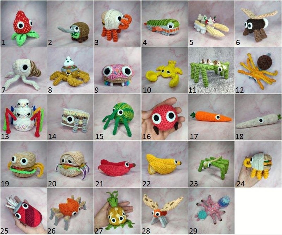 Crochet Bugsnax Plush Toy, Soft Plush Toy, Animal Plush Toy, Crochet ...