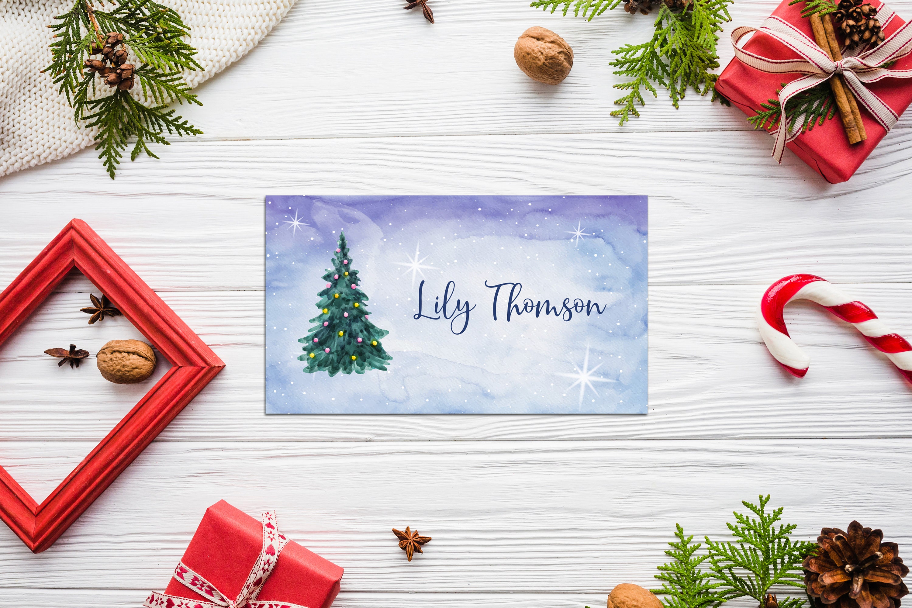 Christmas Table Name Cards Template