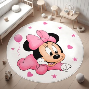 Baby Mickey Mouse Rug,pink Minnie Mouse Rug,baby Girl Playroom Mat ...