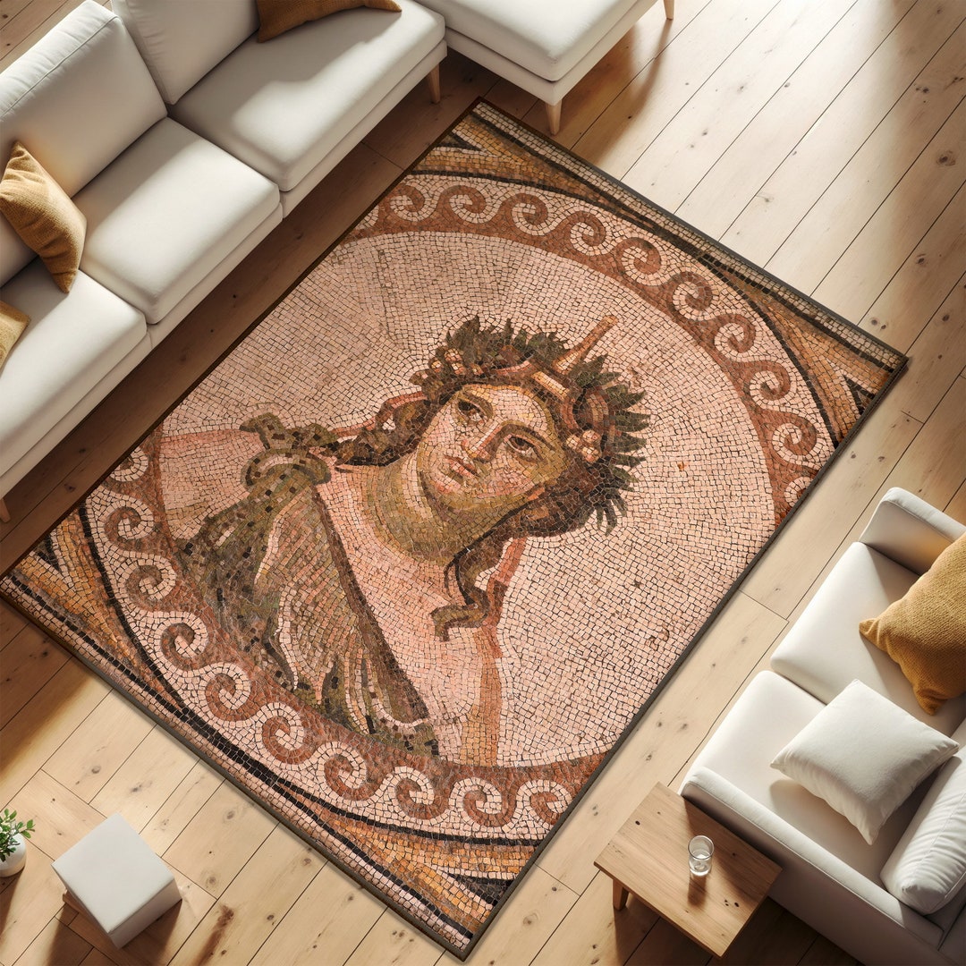Mosaic Patterned Modern Style Rug,ancient Greek Carpet,greek İnspired ...