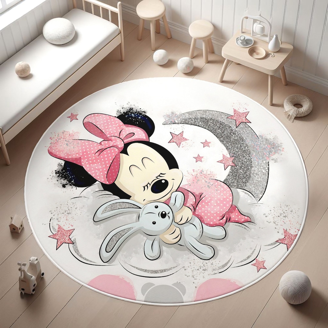 Minnie Mouse Rug,sleeping Minnie Rug,baby Girl Playroom Mat,washable ...