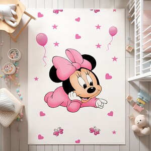 Baby Mickey Mouse Rug,pink Minnie Mouse Rug,baby Girl Playroom Mat ...