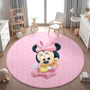 Baby Mickey Mouse Rug,pink Minnie Mouse Rug,baby Girl Playroom Mat ...