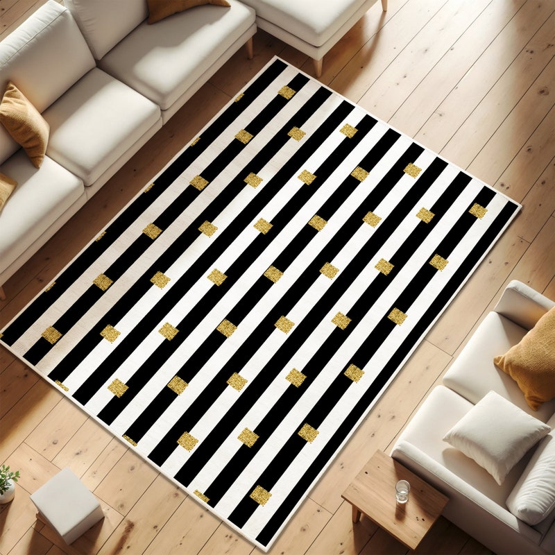 Black and White Rug - Etsy