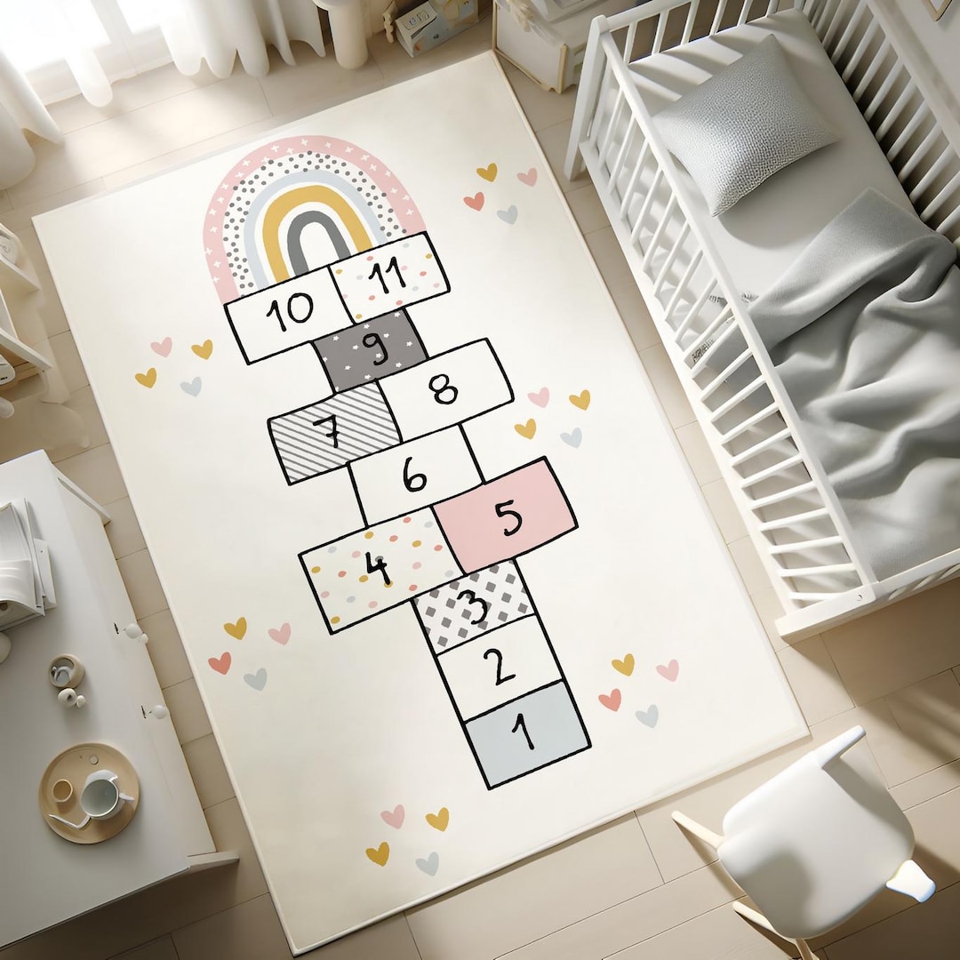 Kids Play Mat, Number Kids Mat, Kids Room Decor, Girls Room Decor ...