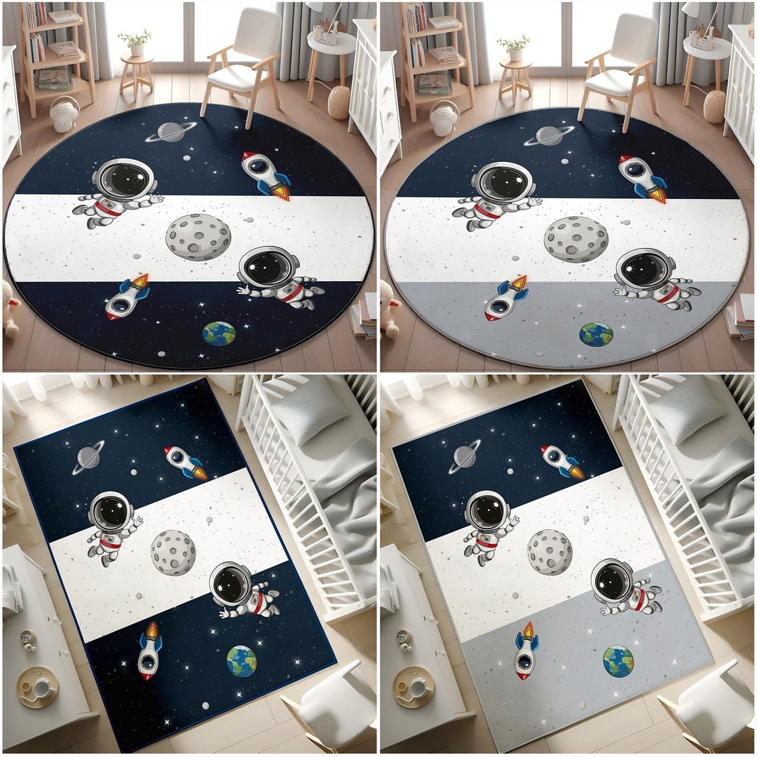 Ultra Soft Space Playmat for Kids Room,galaxy Non Slip Activity Rug ...