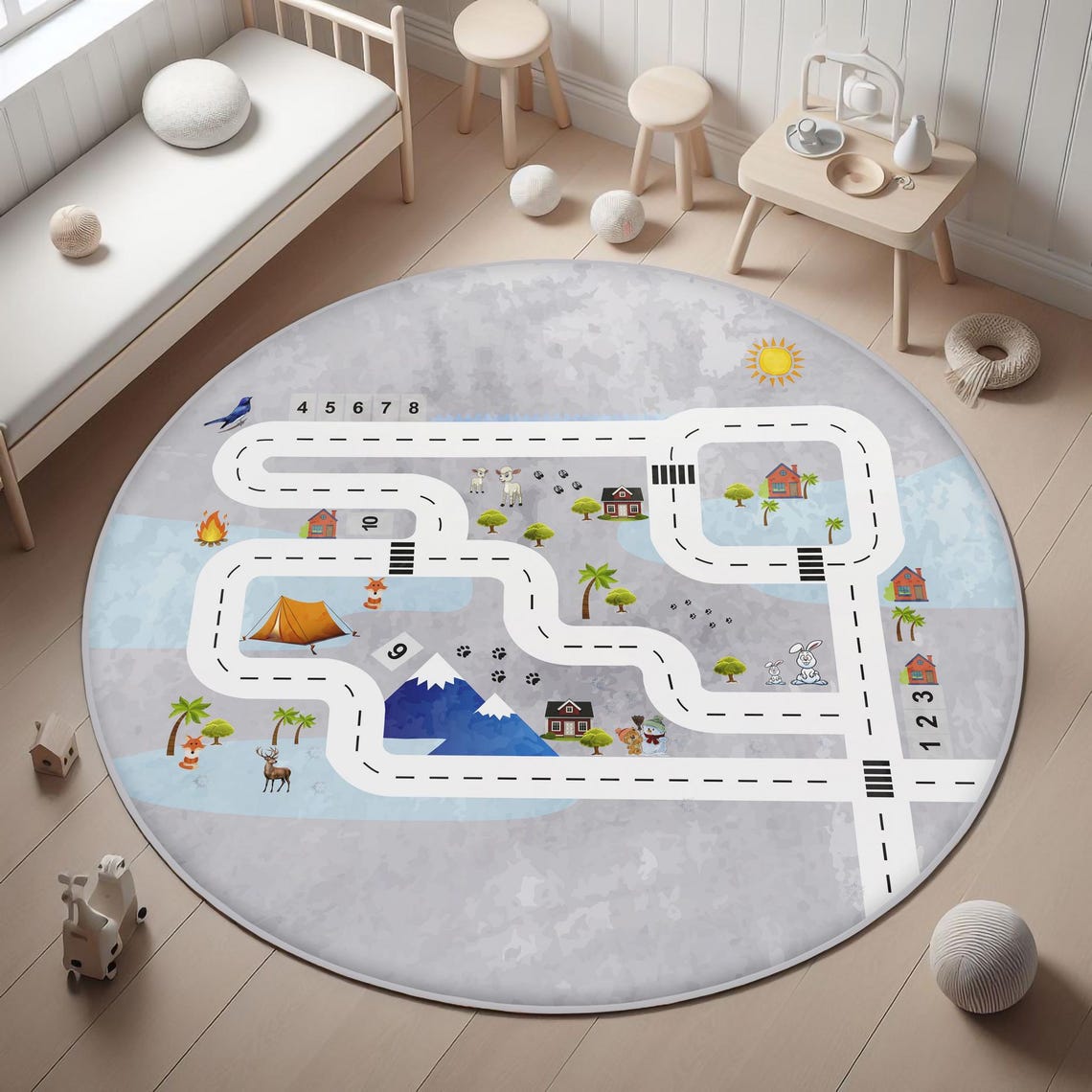 City Road Ultra Soft Kids Play Rug, Rug for Kids Room, Playground Rug ...