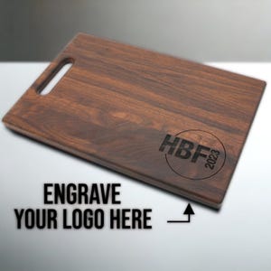 Custom Logo Engraved Cutting Board: Maple or Walnut, Made in USA - Etsy