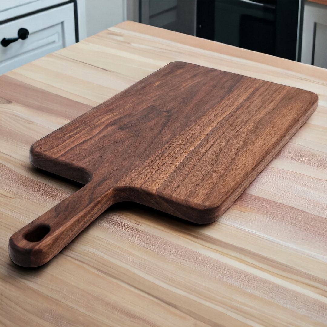 Walnut Paddle Cutting Board With Handle, 100% Handmade in the USA - Etsy