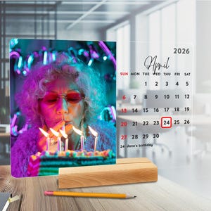 Personalized Desk Calendar With Photo, Desktop Calendar With Special ...